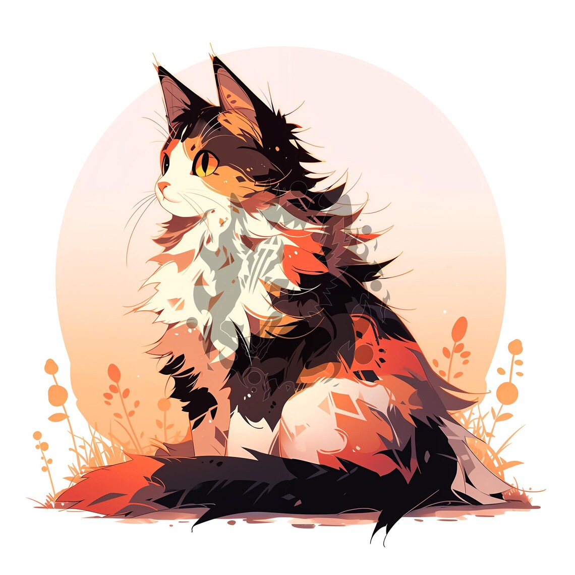 Calico Cat Profile Pic - Digital Download HD Image - Unique Original ...