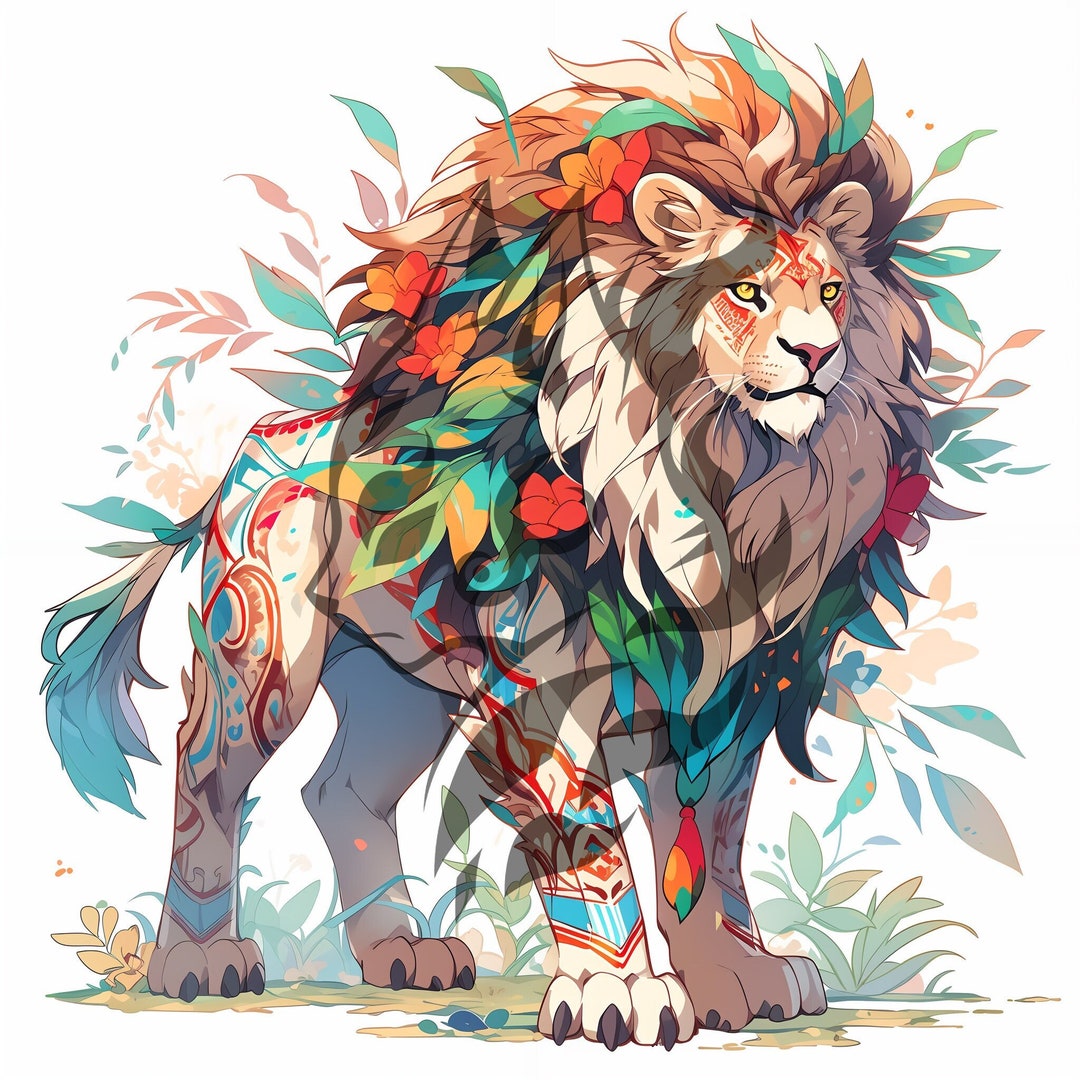 Nature Elemental Lion Adoptable Character - Digital Download HD Image ...
