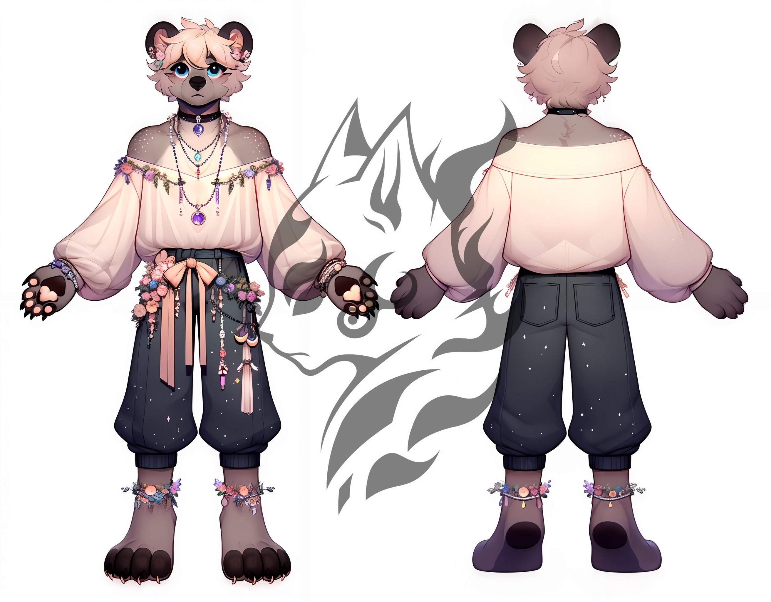 Boho Bear Furry Adoptable Character Digital Download HD - Etsy