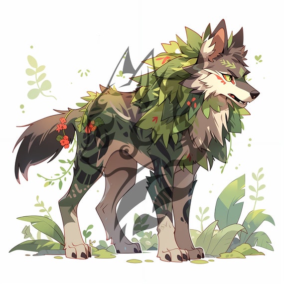Nature Elemental Wolf Elemental Wolf Etsy Nederland