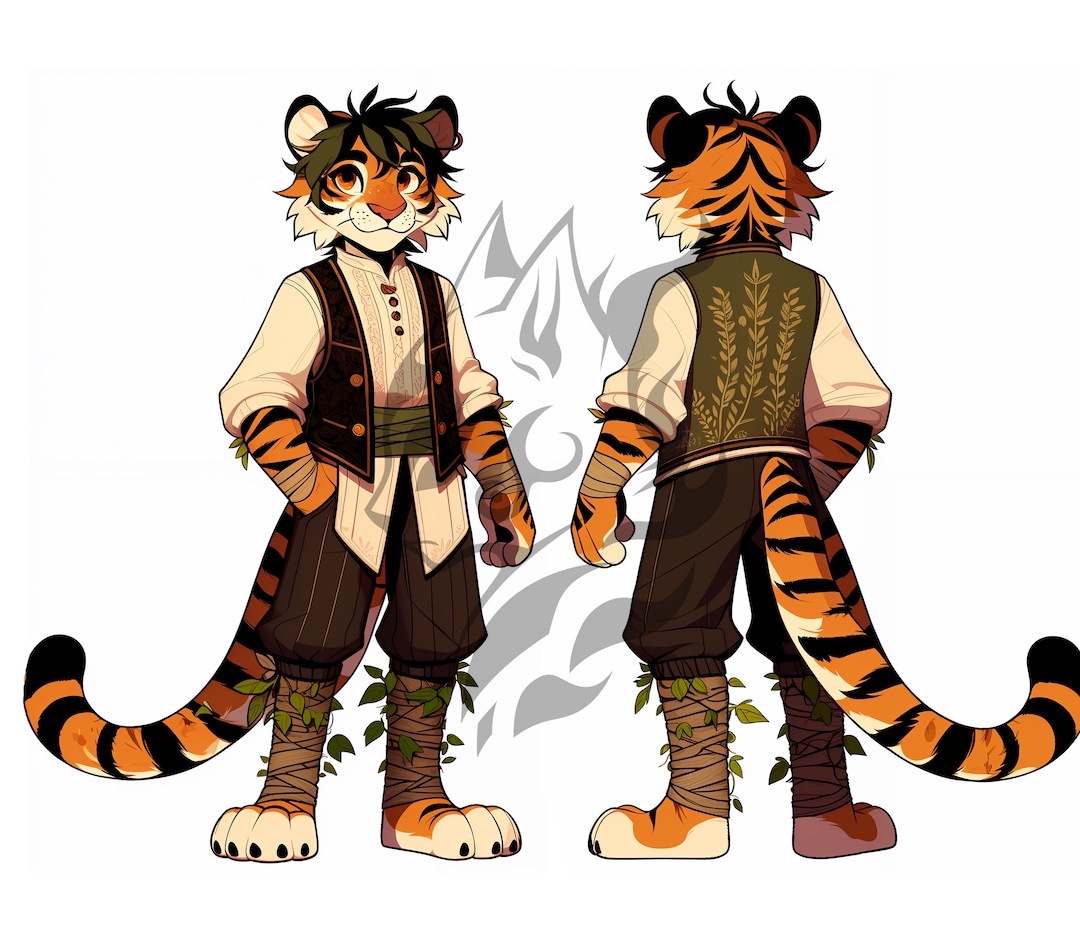 Anthro Tiger Druid Furry Adoptable Character - Digital Download HD ...
