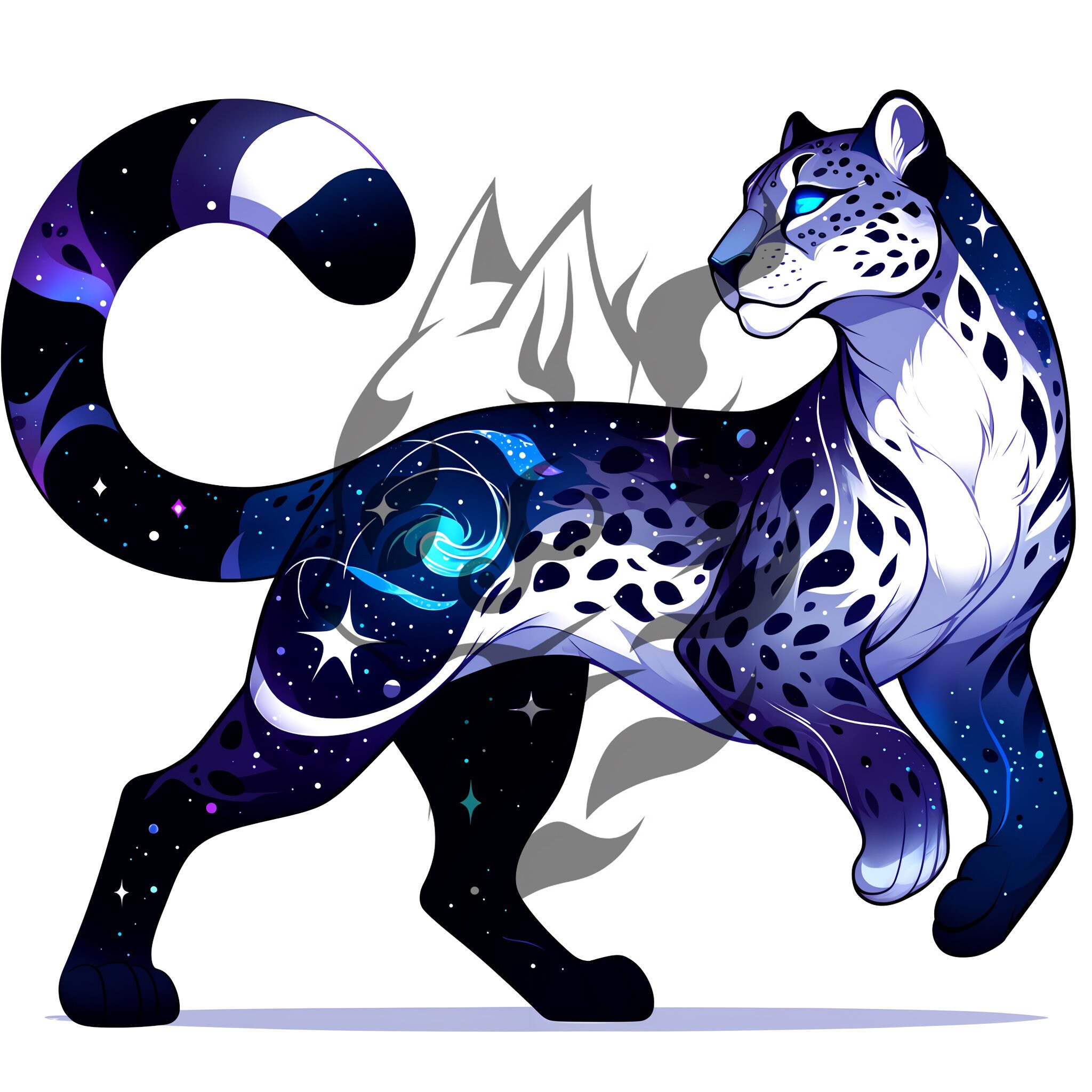 Cosmic Leopard Adoptable Character Digital Download HD Image - Etsy