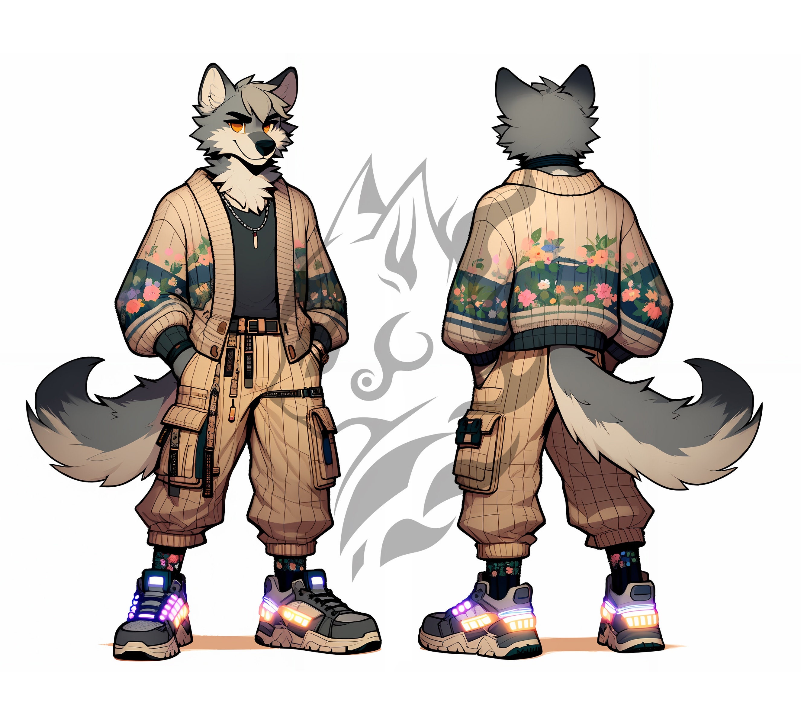 Anthro Wolf Furry Adoptable Character Digital Download HD Image Y2k Cottagecore - Etsy