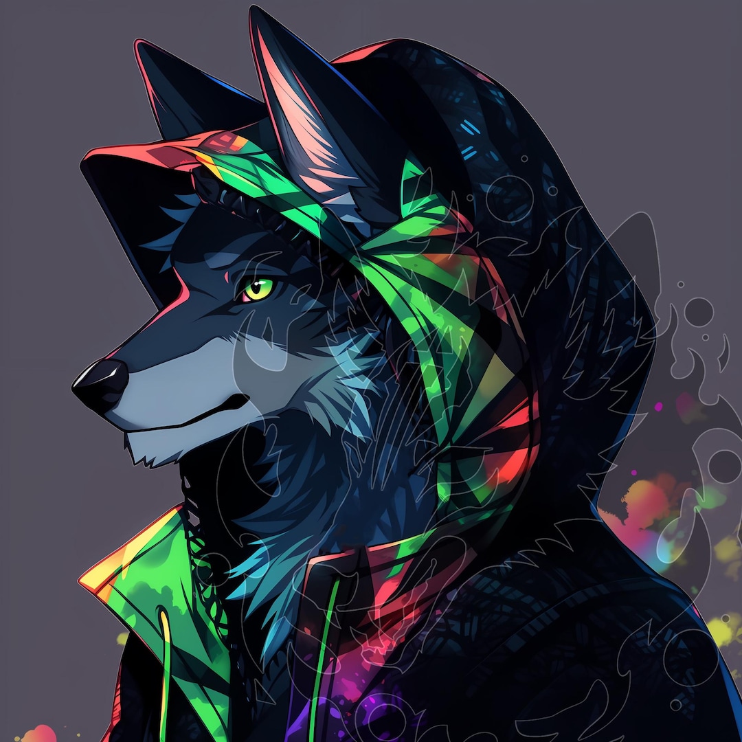 Cool Wolf Profile Pic - Digital Download HD Image - Unique One of a ...