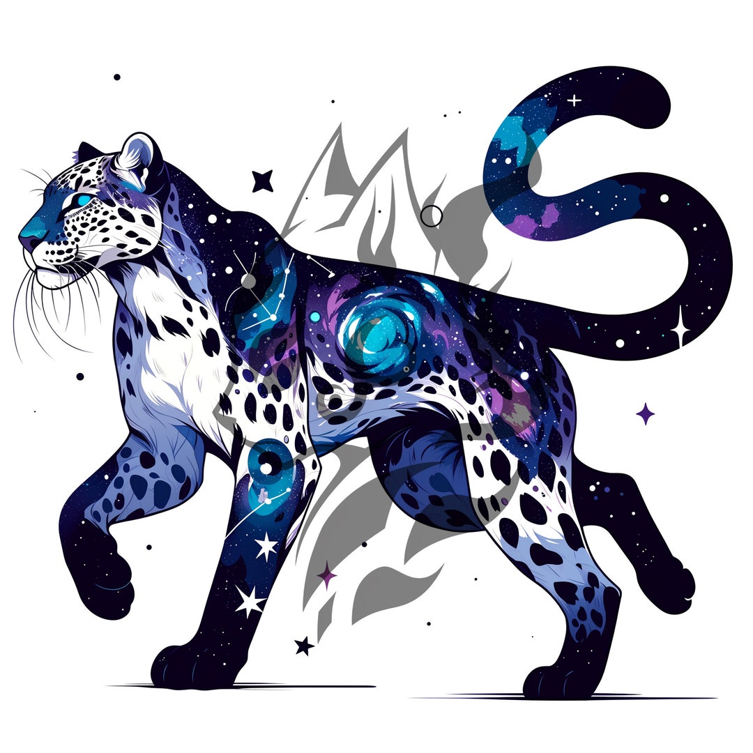 Cosmic Leopard Adoptable Character - Digital Download HD Image - Tattoo ...