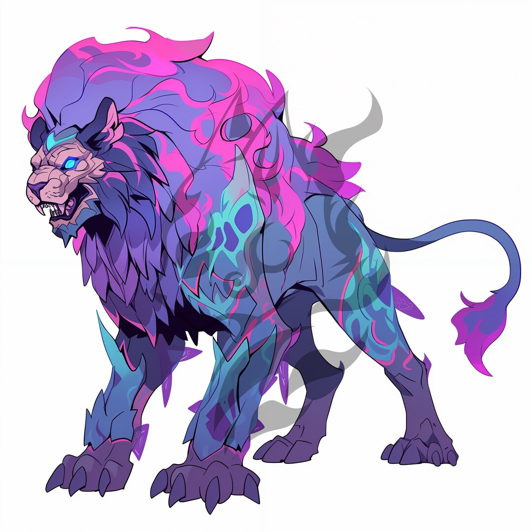 Cursed Lion Adoptable Character Digital Download HD Image - Etsy