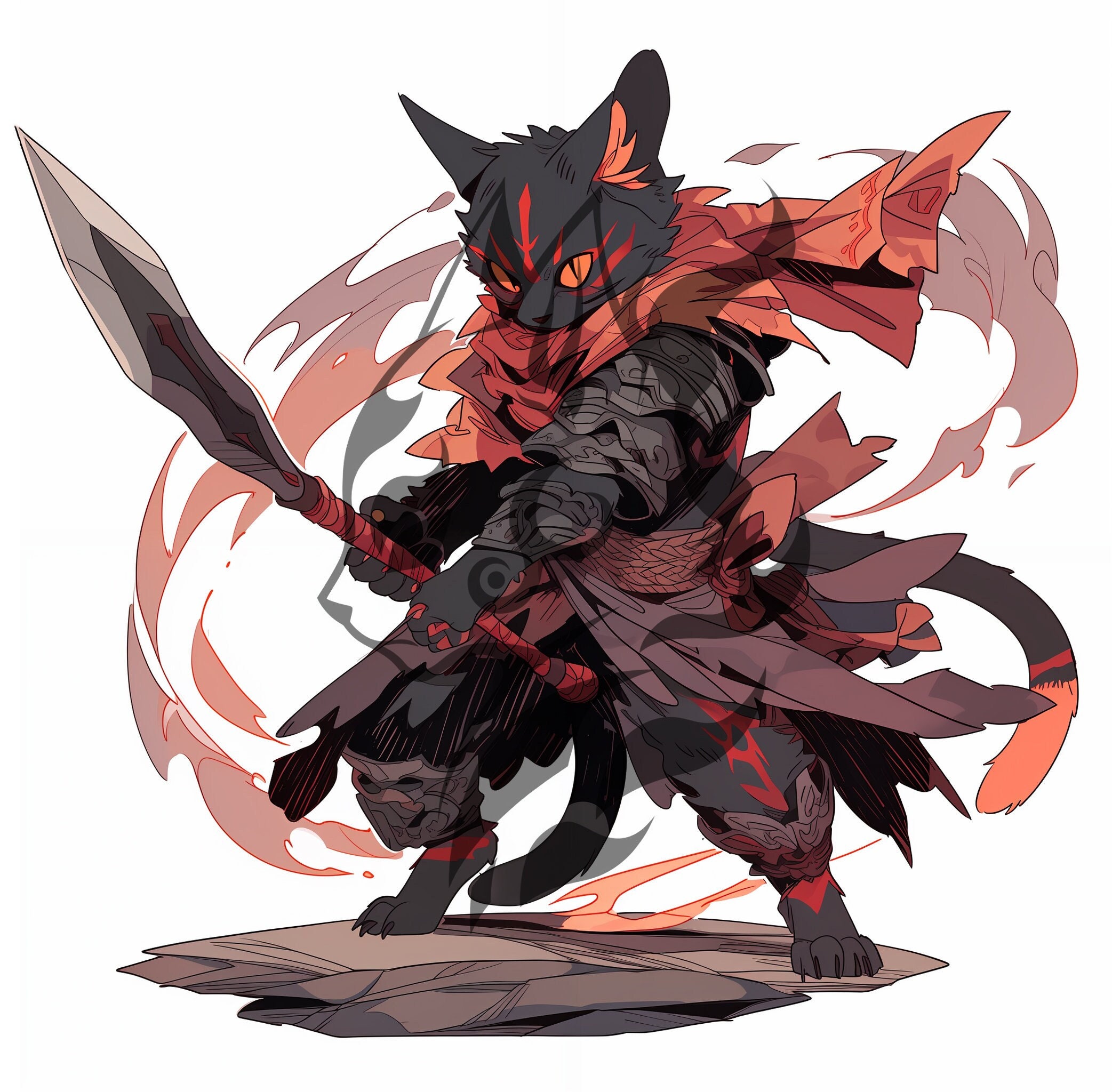 Tabaxi Cat Fighter Adoptable Character - Digital Download HD Image ...