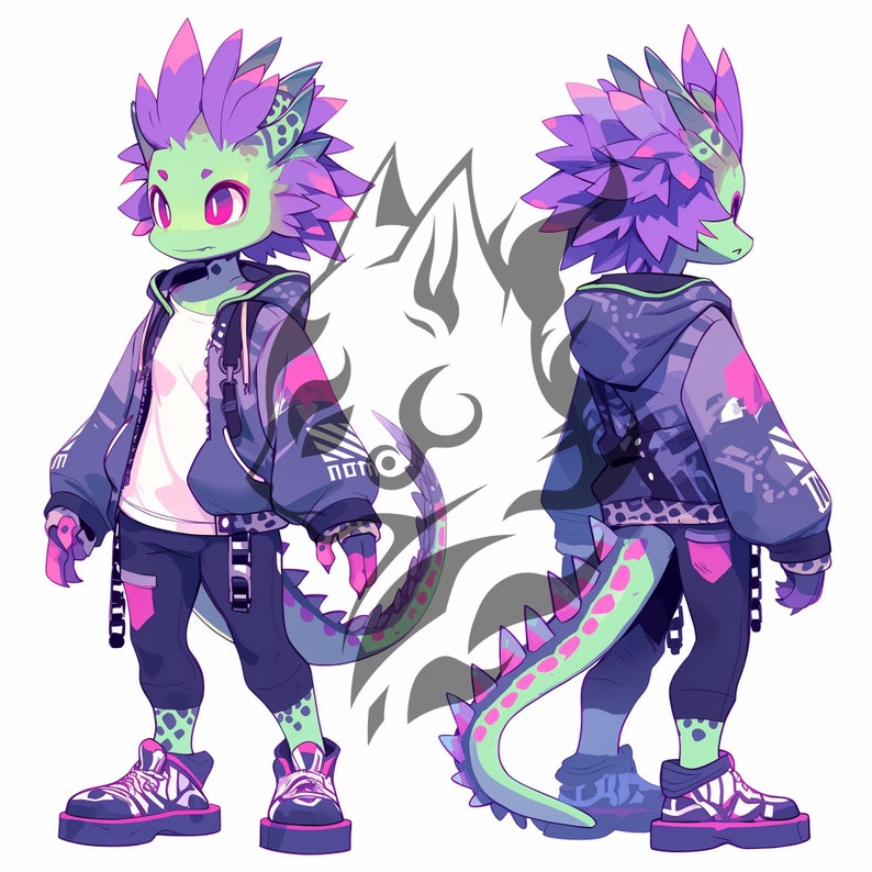 Anime Style Lizard Anthro Adoptable Character Digital Download HD Image ...