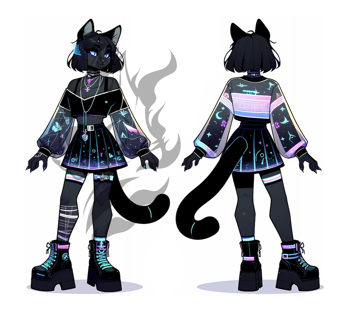 Anthro Cat Furry Adoptable Character Digital Download HD Image Y2k ...