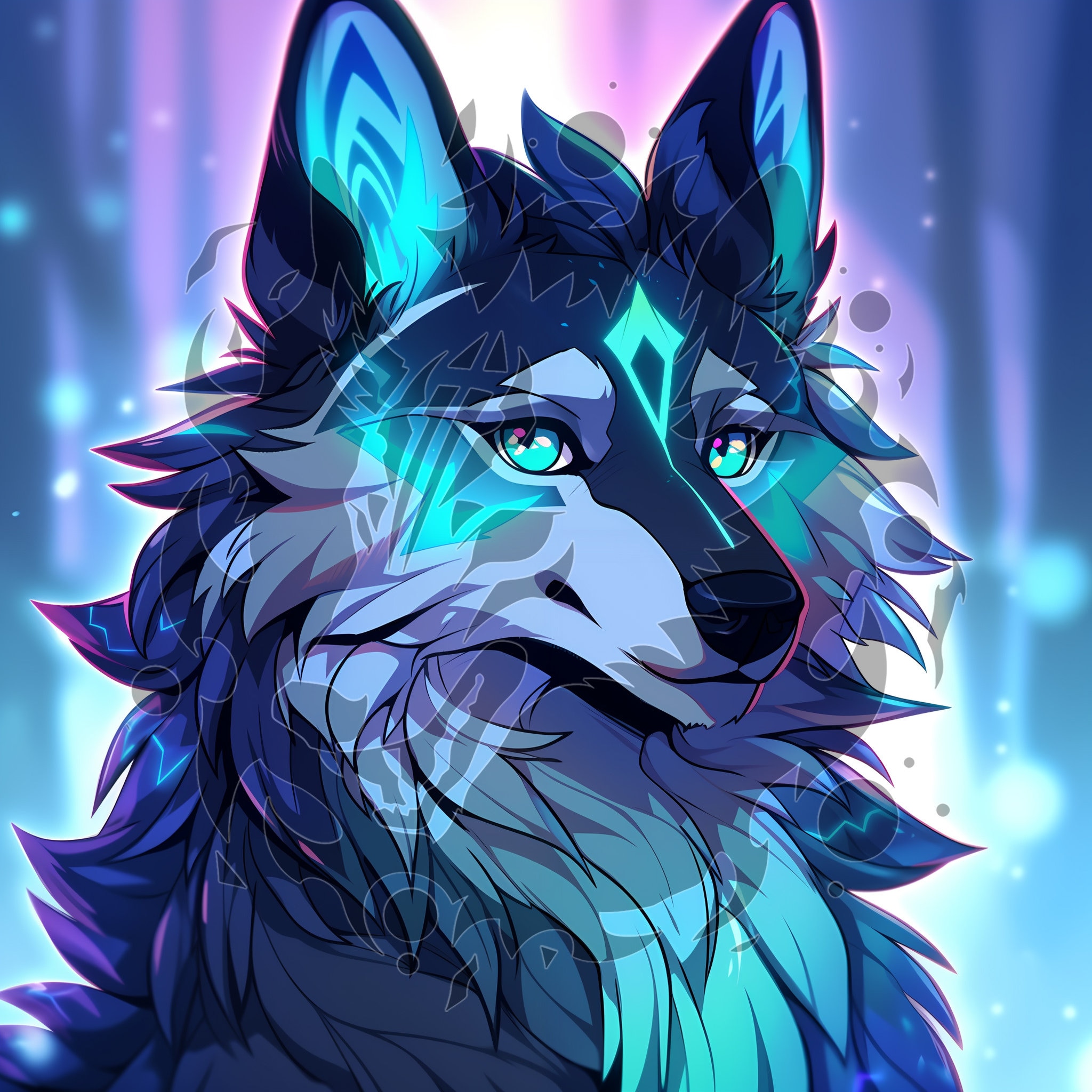 Blue Wolf Profile Pic PFP Digital Download HD Image Unique One of a ...