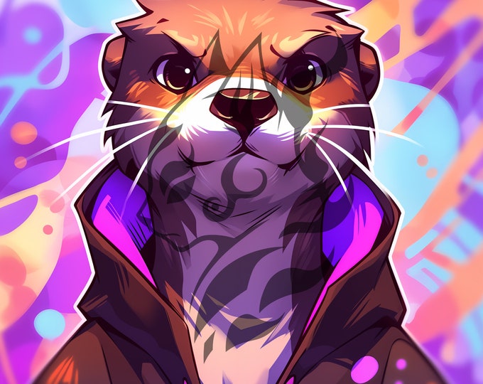 Otter Furry Fursona Profile Pic PFP - Digital Download HD Image - Etsy