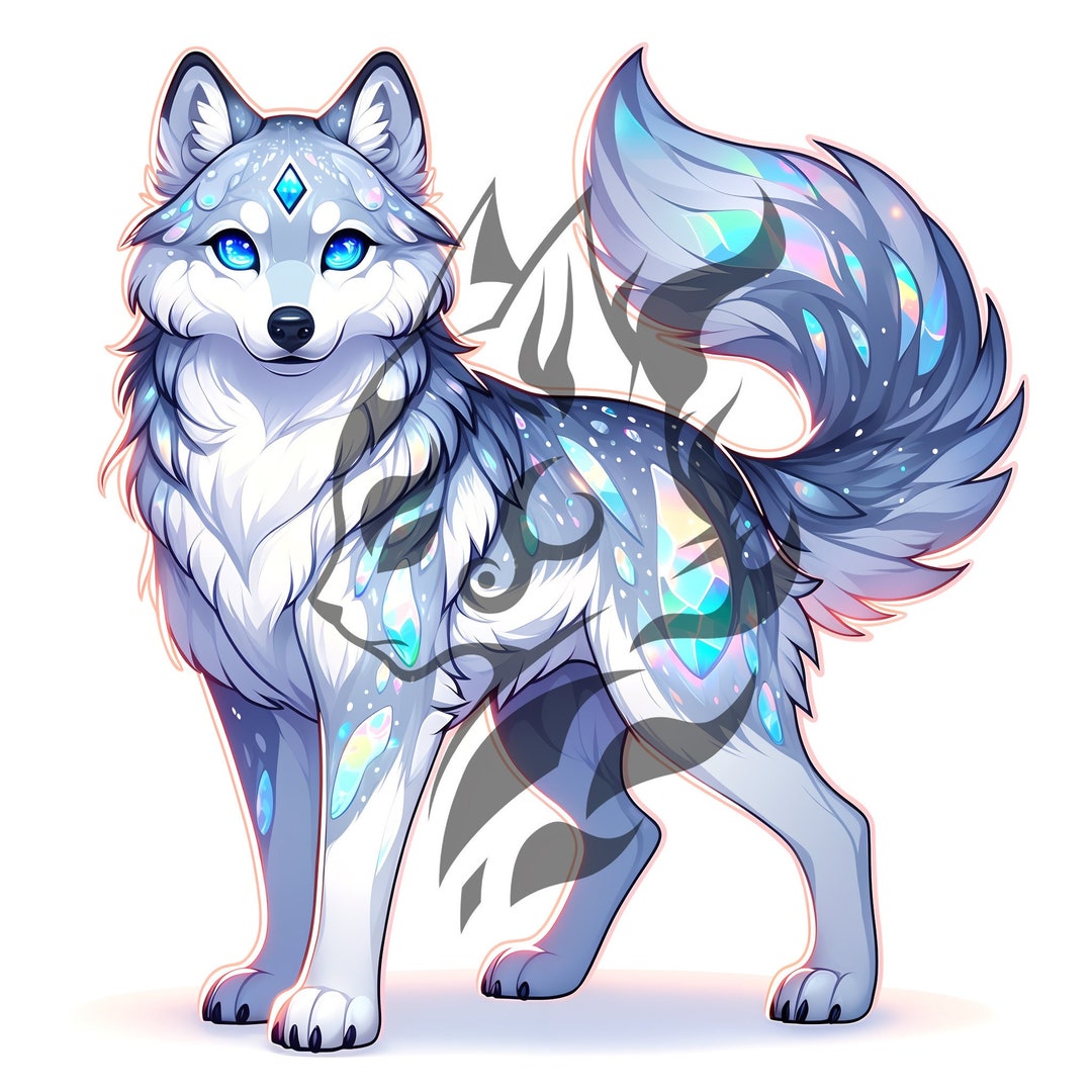 Crystal Wolf Adoptable Character Digital Download HD Image - Etsy