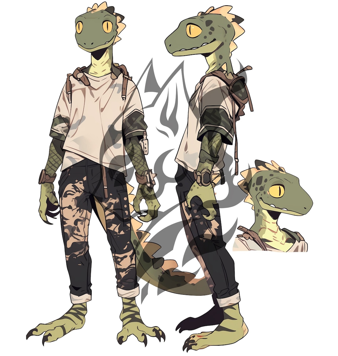 Lizard Anthro Adoptable Character Digital Download HD Image Unique ...