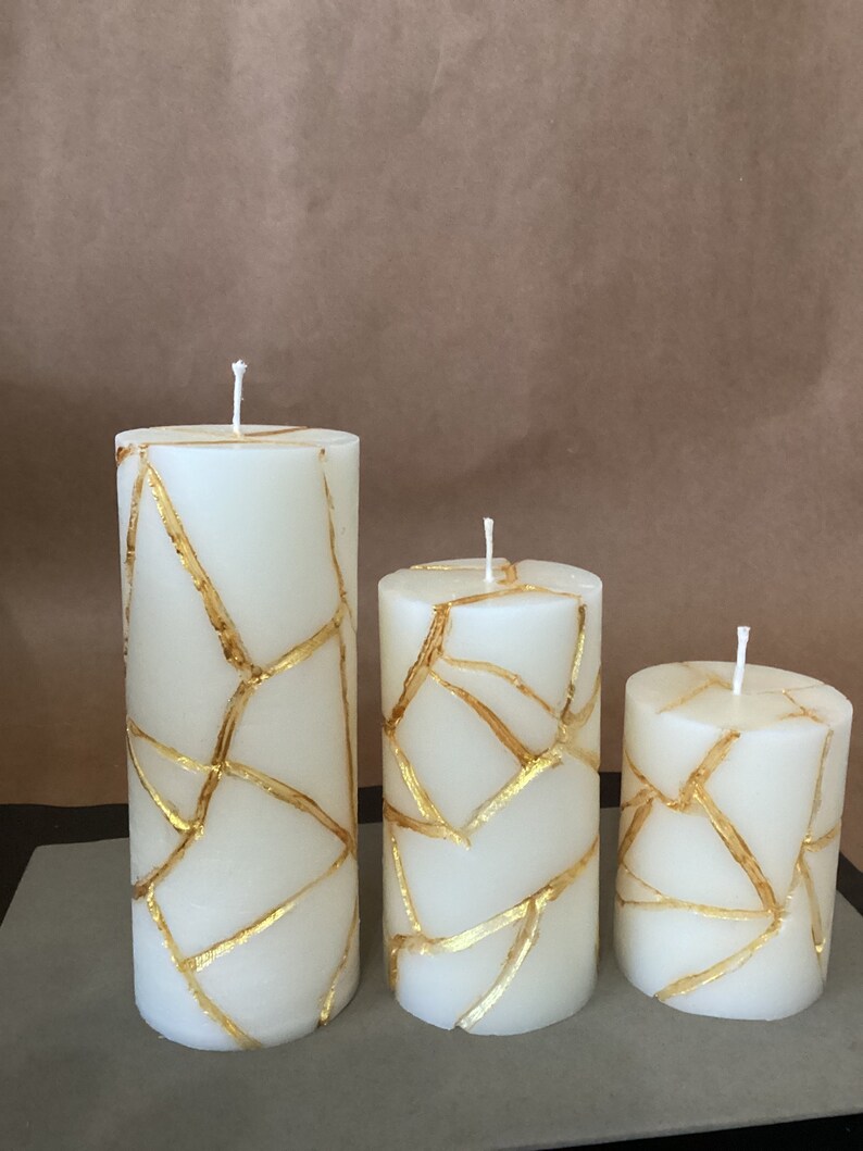Kintsugi Inspired Unity Candle Set , Wedding Decoration ,wedding ...