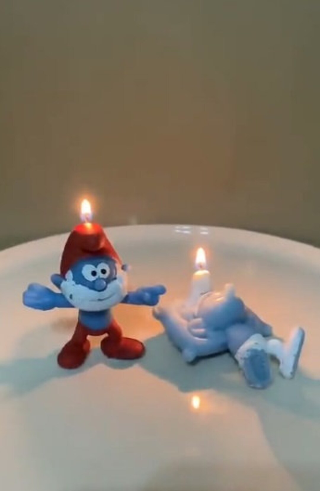 Lazy Smurf and Papa Smurf Candle -the Smurfs Figure Candle -scented ...