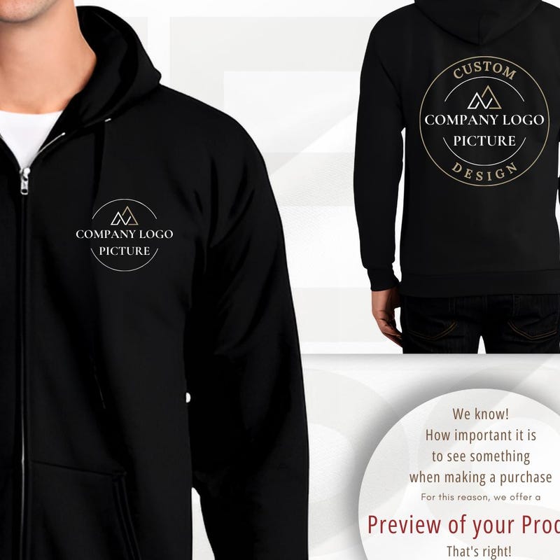 Custom Logo Hooded Tee - Etsy