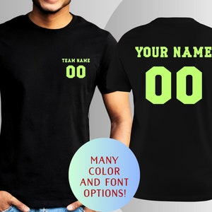 Custom Team T-shirt, Name and Number, Customized Football Shirt ...