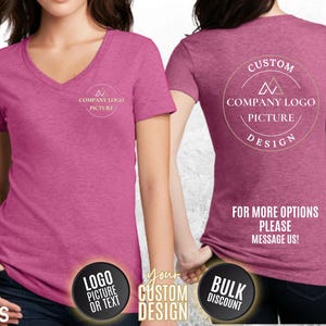 Front and Back Your Custom Logo Design T-shirt, Bulk Personalized ...