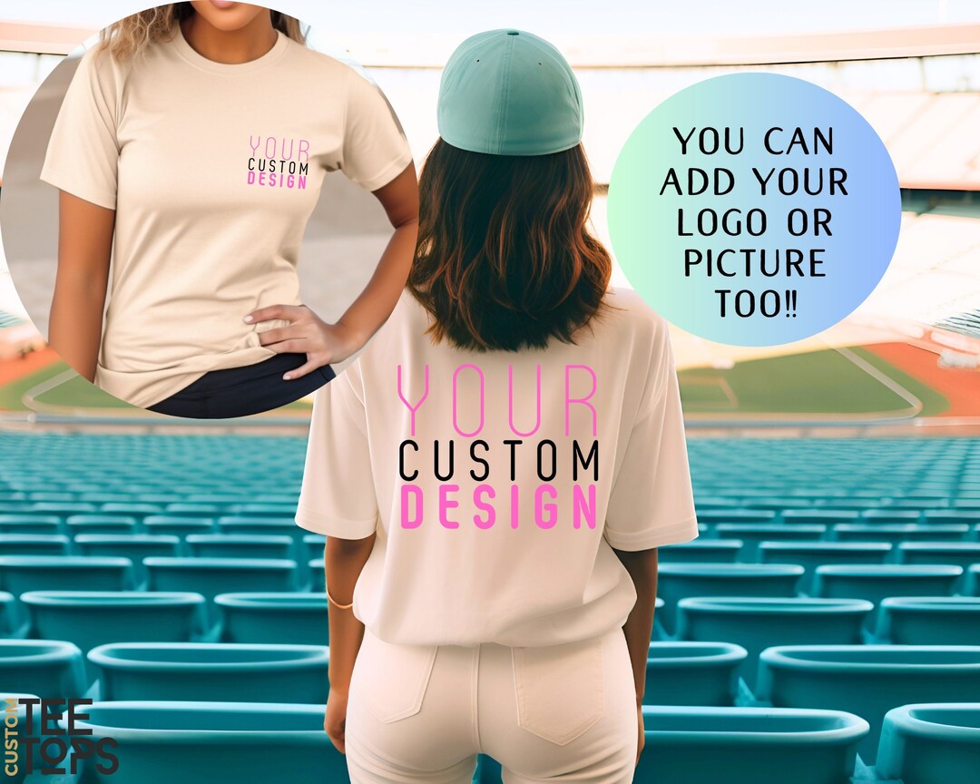 Front and Back Custom Design Shirt, Custom Text Shirts, Your Own Text ...
