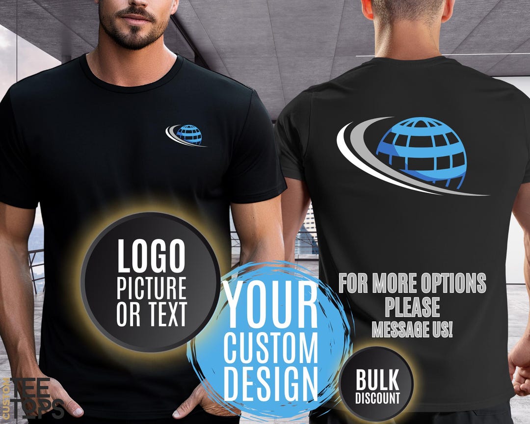 Front and Back Your Custom Design T-shirt, Personalized Shirt, Custom ...