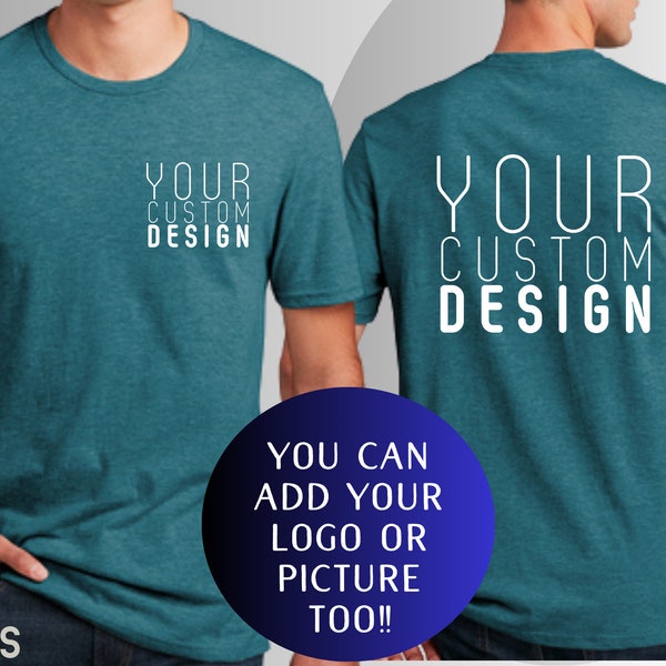 Mens Custom Front and Back Tshirt - Etsy