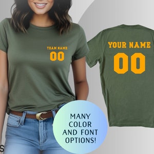 Custom Team T-shirt, Name and Number, Customized Football Shirt ...