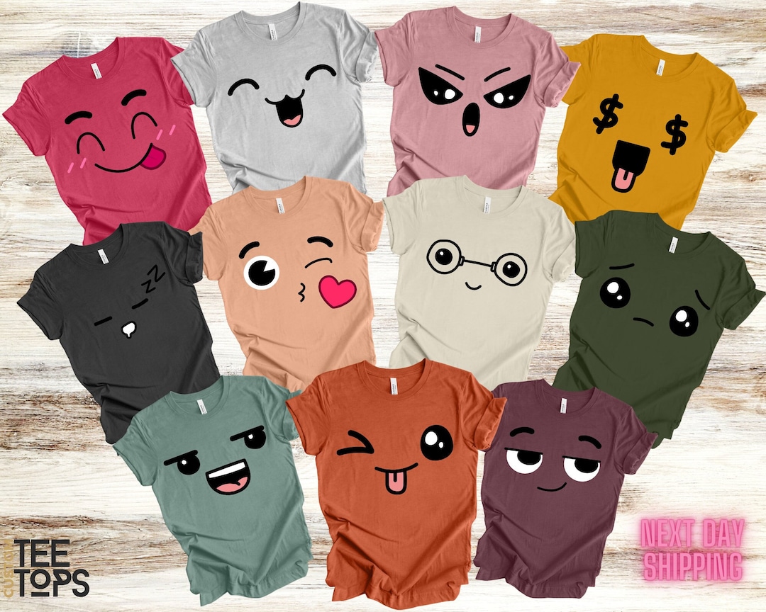 Funny Emoji Costume, Emoji T-shirts, Smiley Face Party Roll Eyes Crazy ...