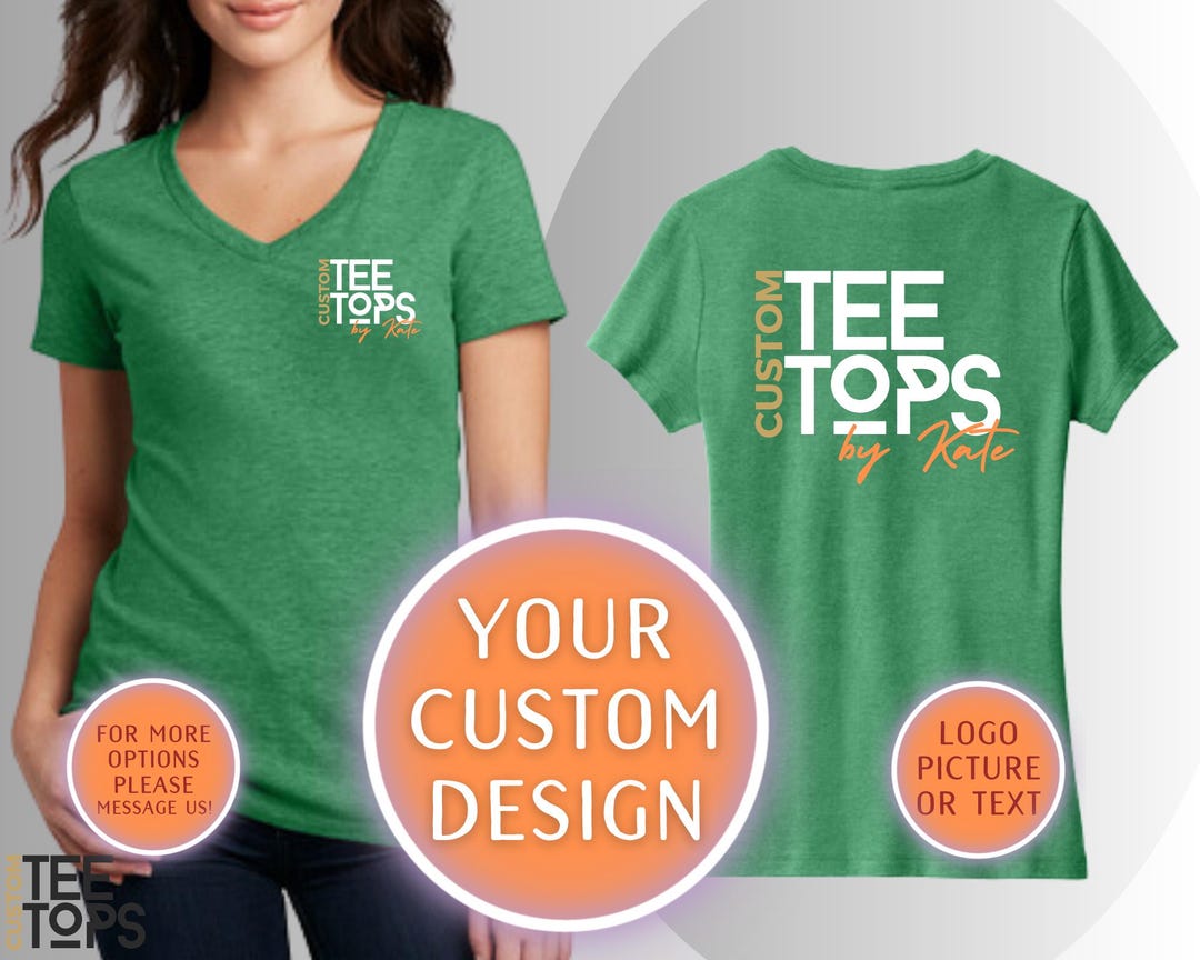 Front and Back Your Custom Logo Design T-shirt, Bulk Personalized ...