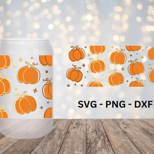 Cute Pumpkins 16oz Glass Can Wrap PNG, Halloween Libbey Wrap, Pumpkins ...