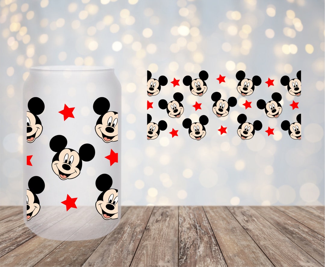 Star Mouse Libbey Glass 16oz Can PNG, Mickey Mouse Star Sublimation ...