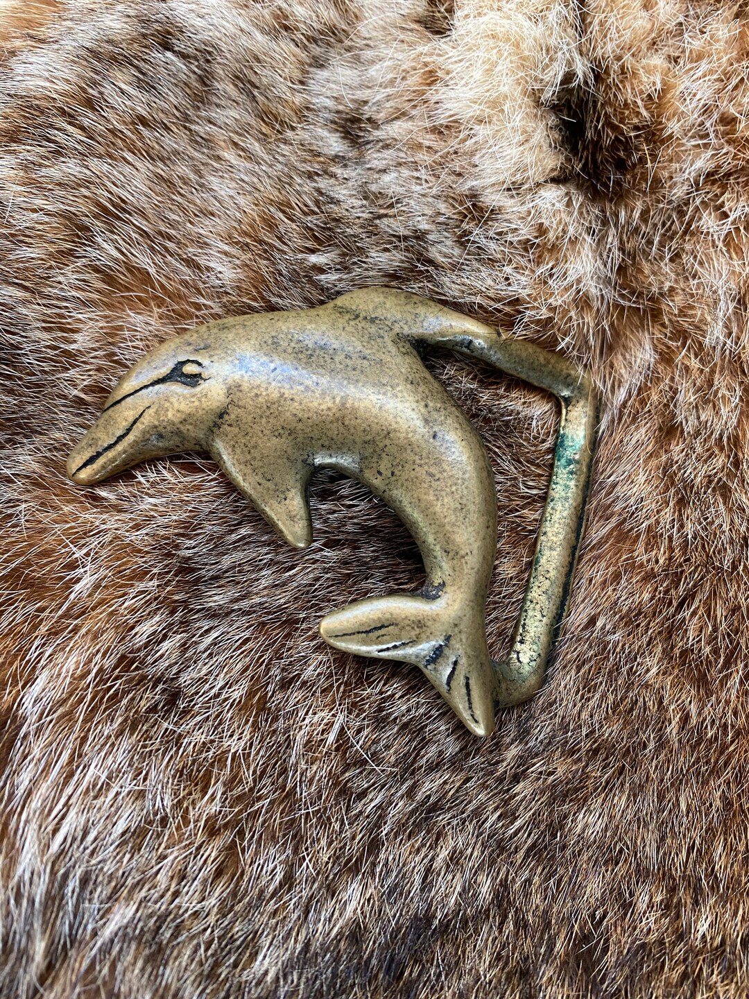 1970s Vintage Brass Dolphin Belt Buckle - Etsy
