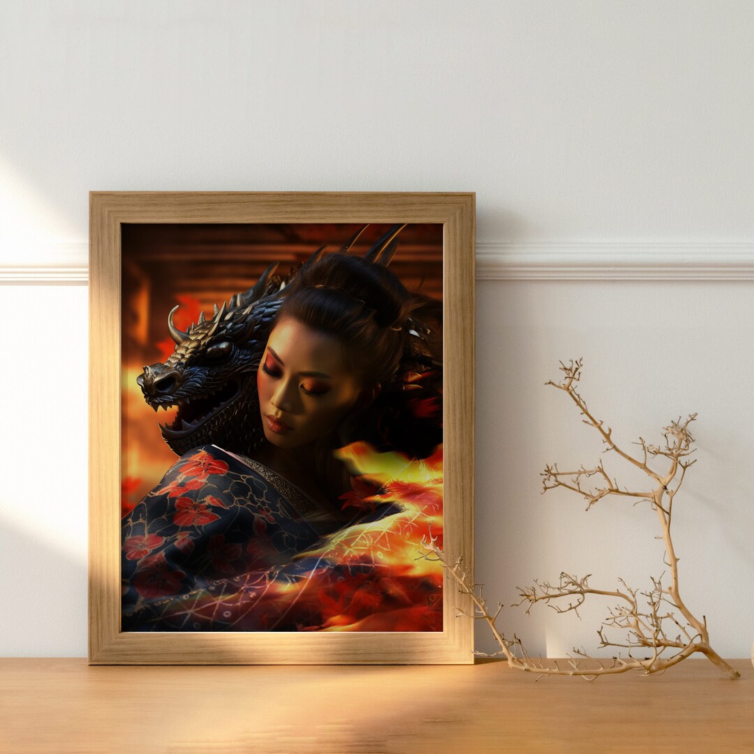 Digital Download: Sensual Geisha and Dragon Asian Fantasy - Etsy
