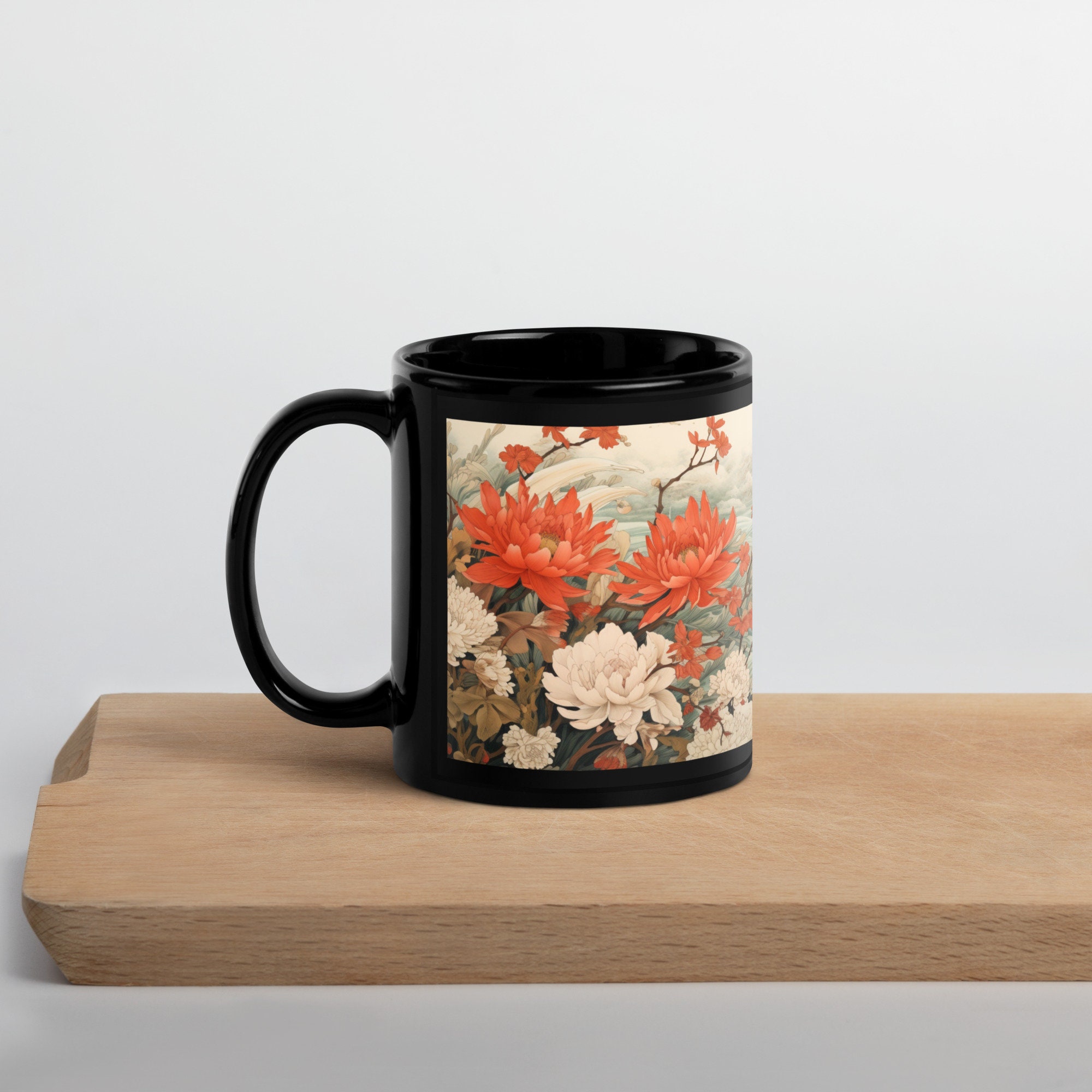 Japanese Ukiyo-e Koi Fish Ceramic Mug Black Tea Cup With Nature ...