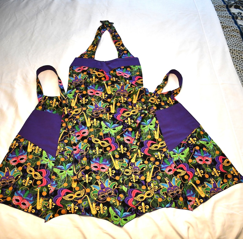 Adult Reversible Apron - Mardi Gras - Etsy