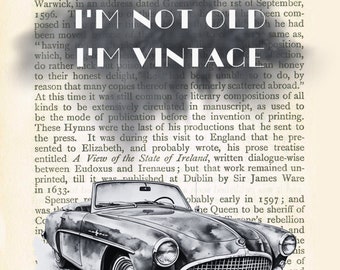 Vintage Car on Vintage Page Background. With Quote - Etsy