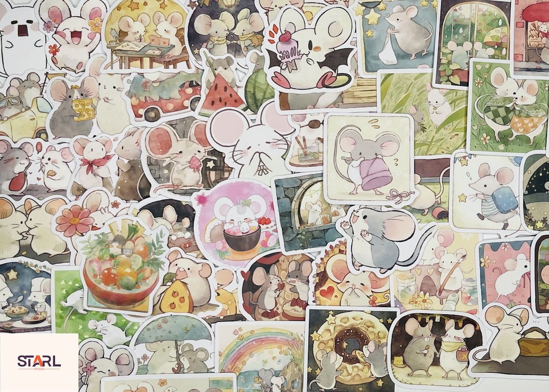 Cute Mice Stickers, Mouse Stickers, Vinyl Stickers, 10-50 Pcs Random ...
