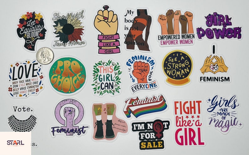 Feminist Stickers Pack, Girl Power Vinyl Stickers, Empower Women Decals ...