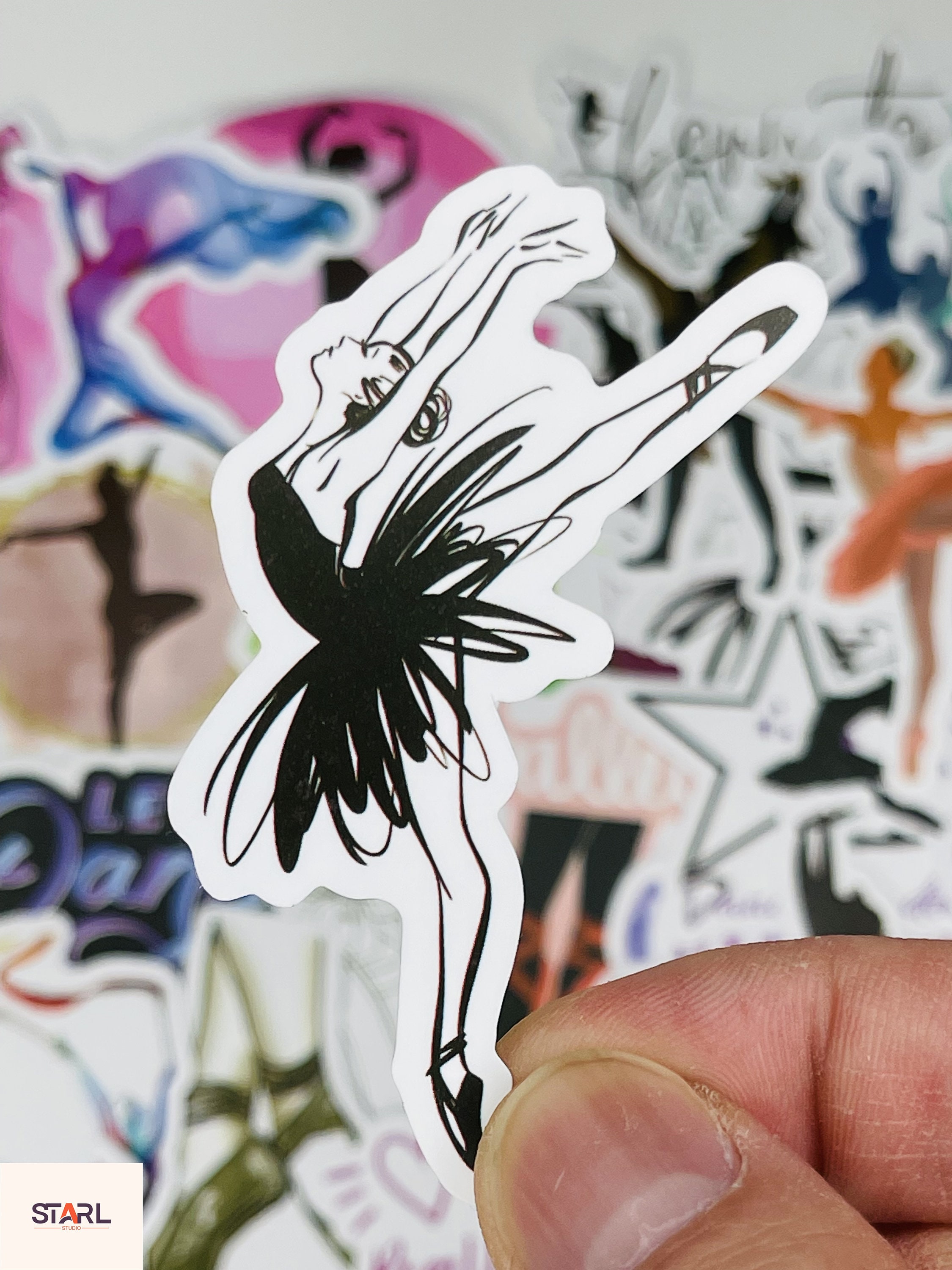 Ballet Dancer Stickers Pack, Watercolor Dance Silhouettes & Ballet ...