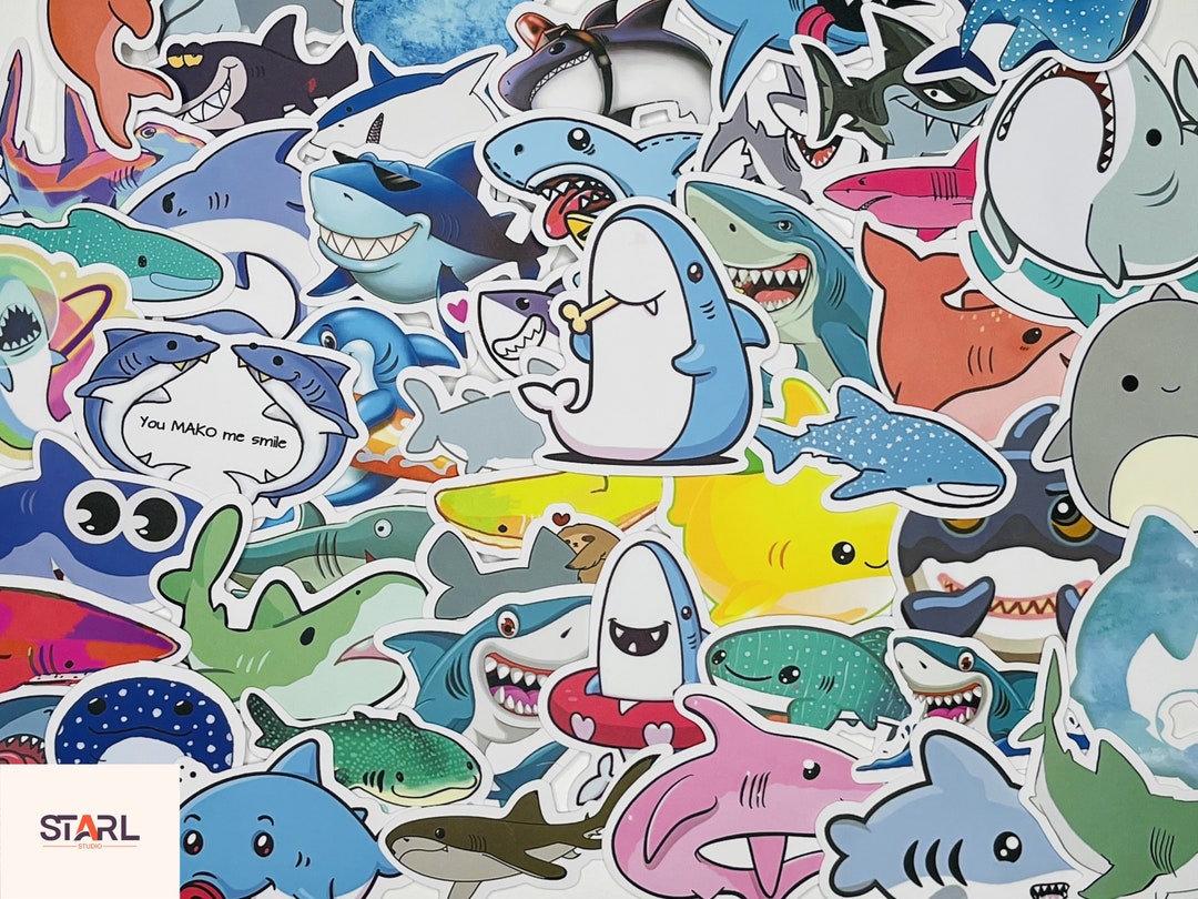 Shark Stickers Pack, Vinyl Stickers, 10-50 Pcs Random Pack, FREE ...