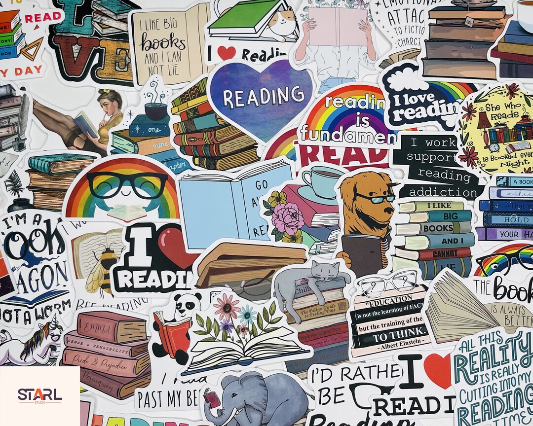 Reading Book Stickers: Waterproof Inspirational Stickers for Laptops - Etsy