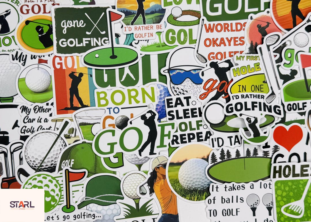 Funny Golf Stickers: Waterproof Decals for Laptops, Water Bottles - Etsy