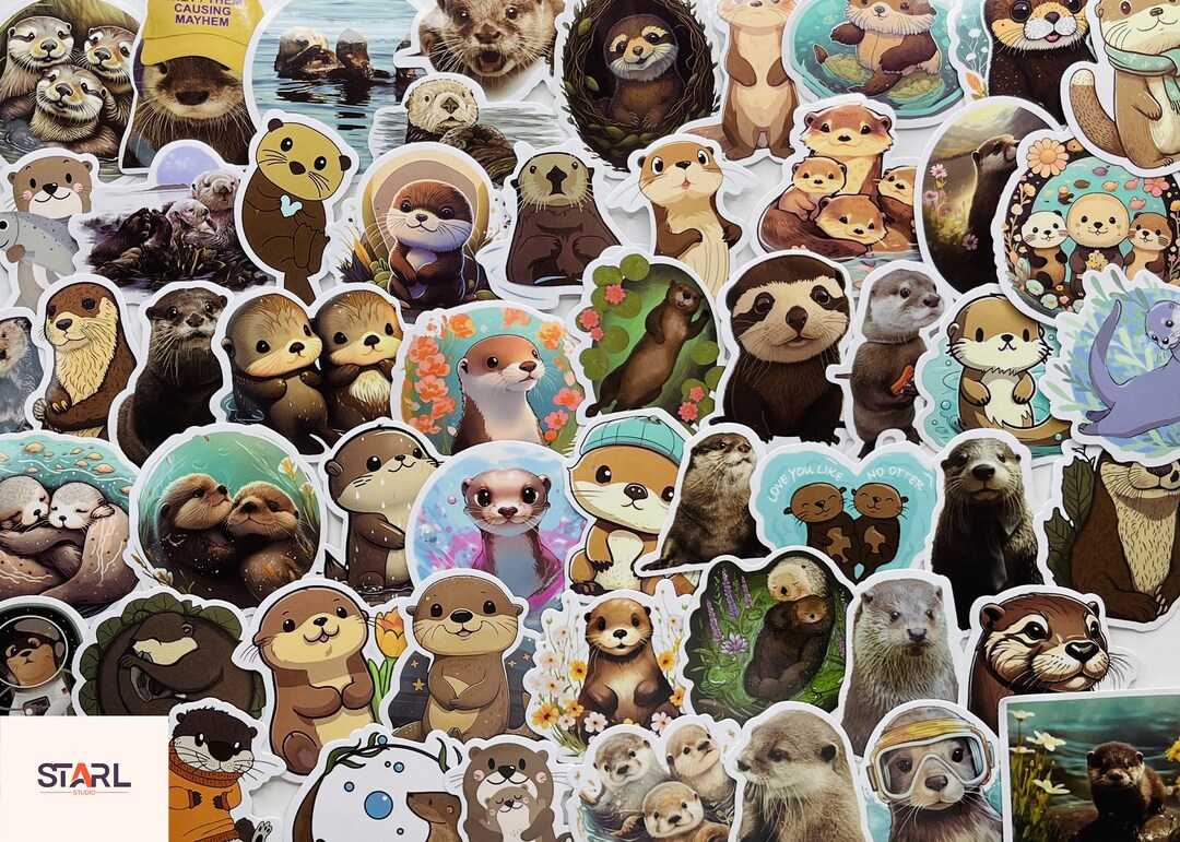 Otter Stickers: Waterproof Vinyl Decals for Laptop, Hydro Flask (10-50 ...