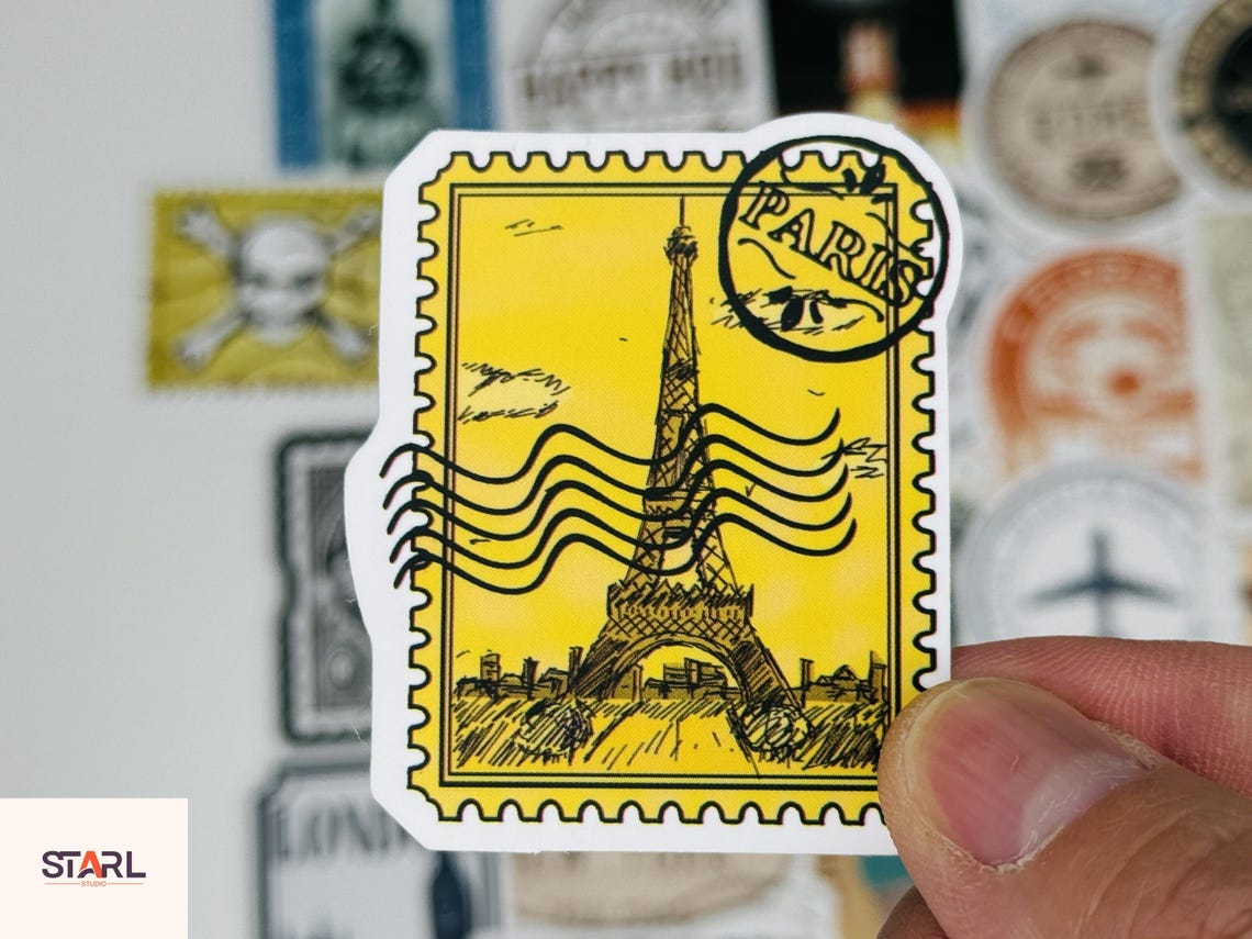 Stamps Themed Stickers: Waterproof Vinyl Decals for Laptop, Hydro Flask ...