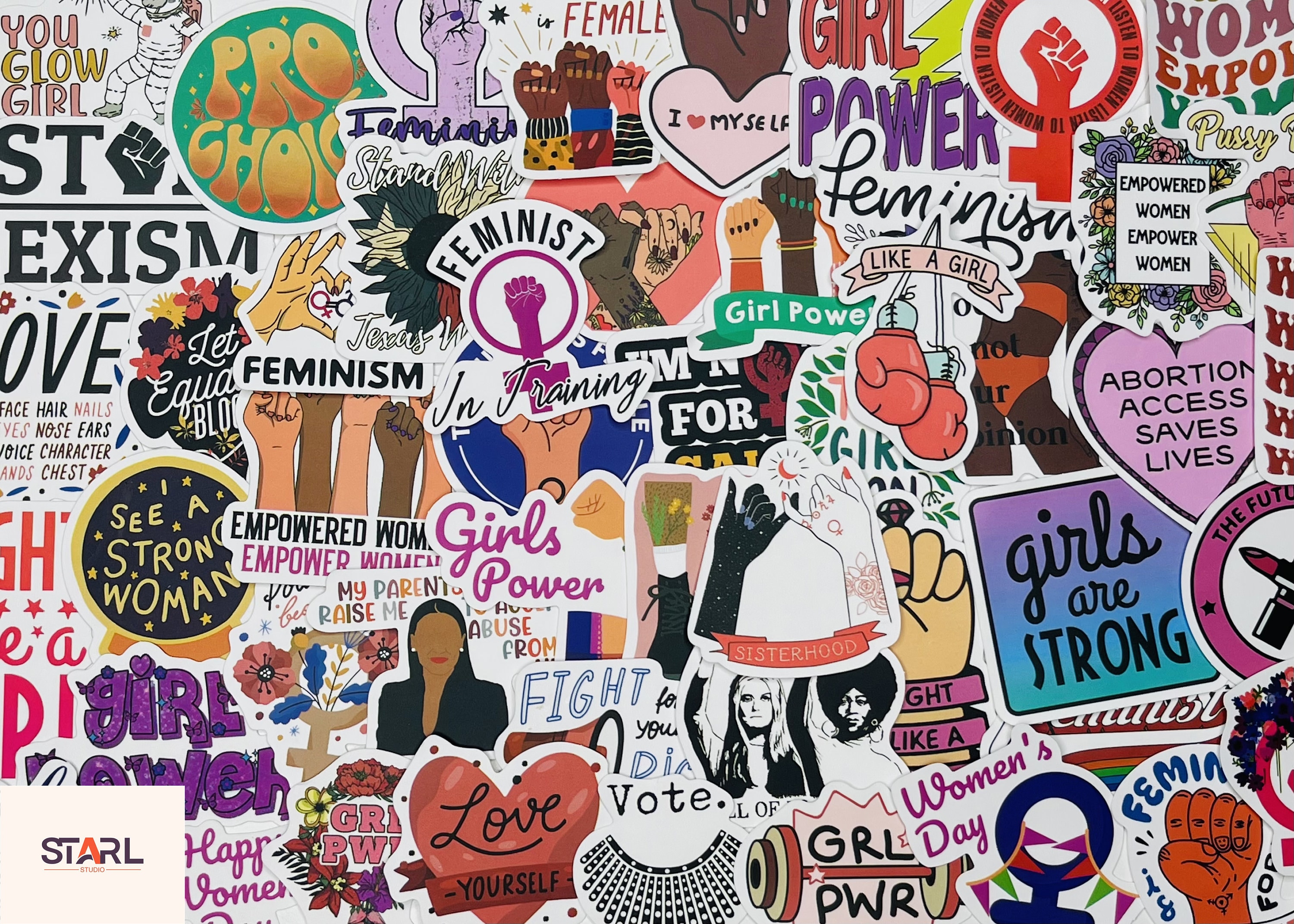 Feminist Stickers Pack, Girl Power Vinyl Stickers, Empower Women Decals ...