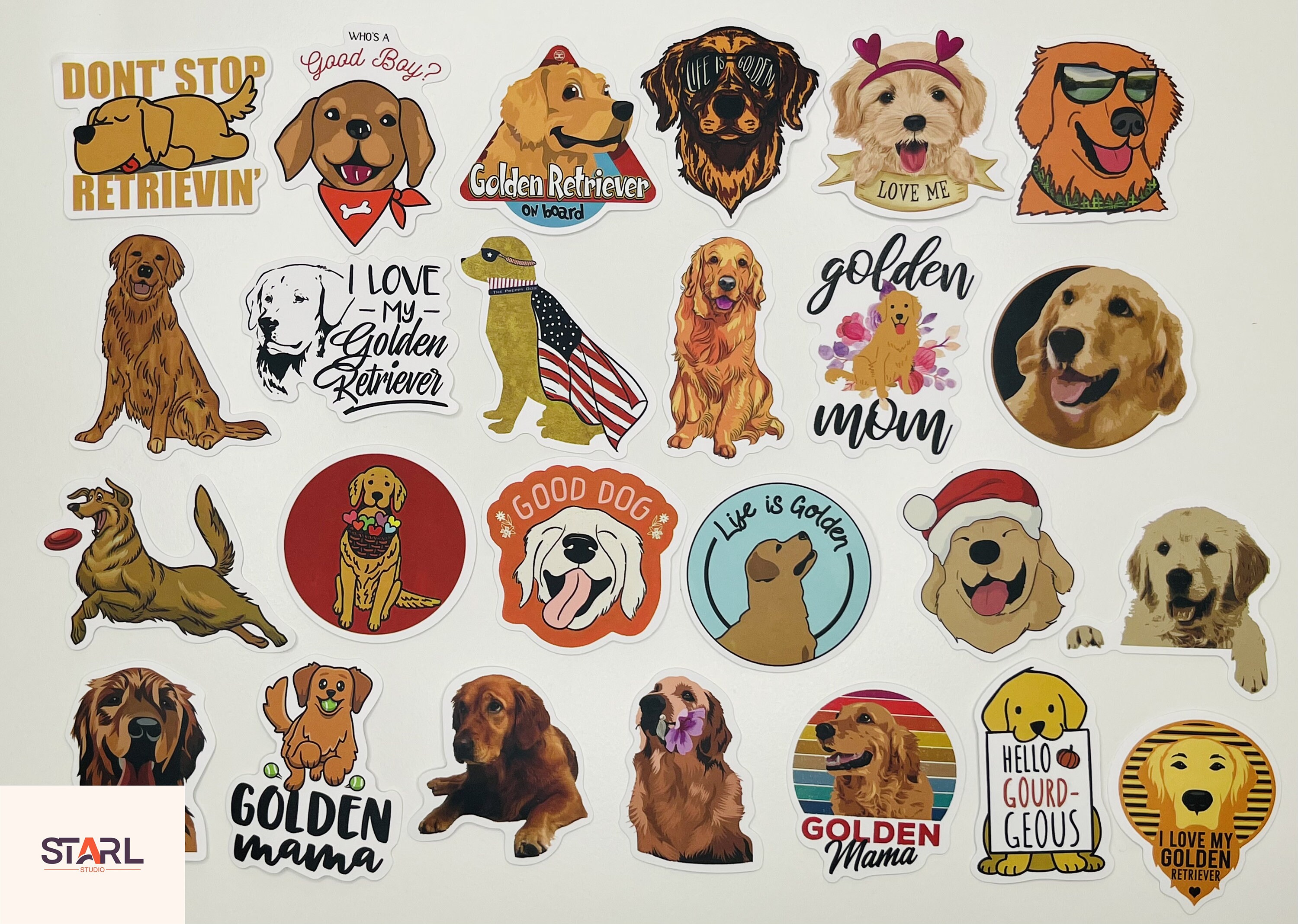 Golden Retriever Dog Stickers: Waterproof Laptop Stickers for Kids ...