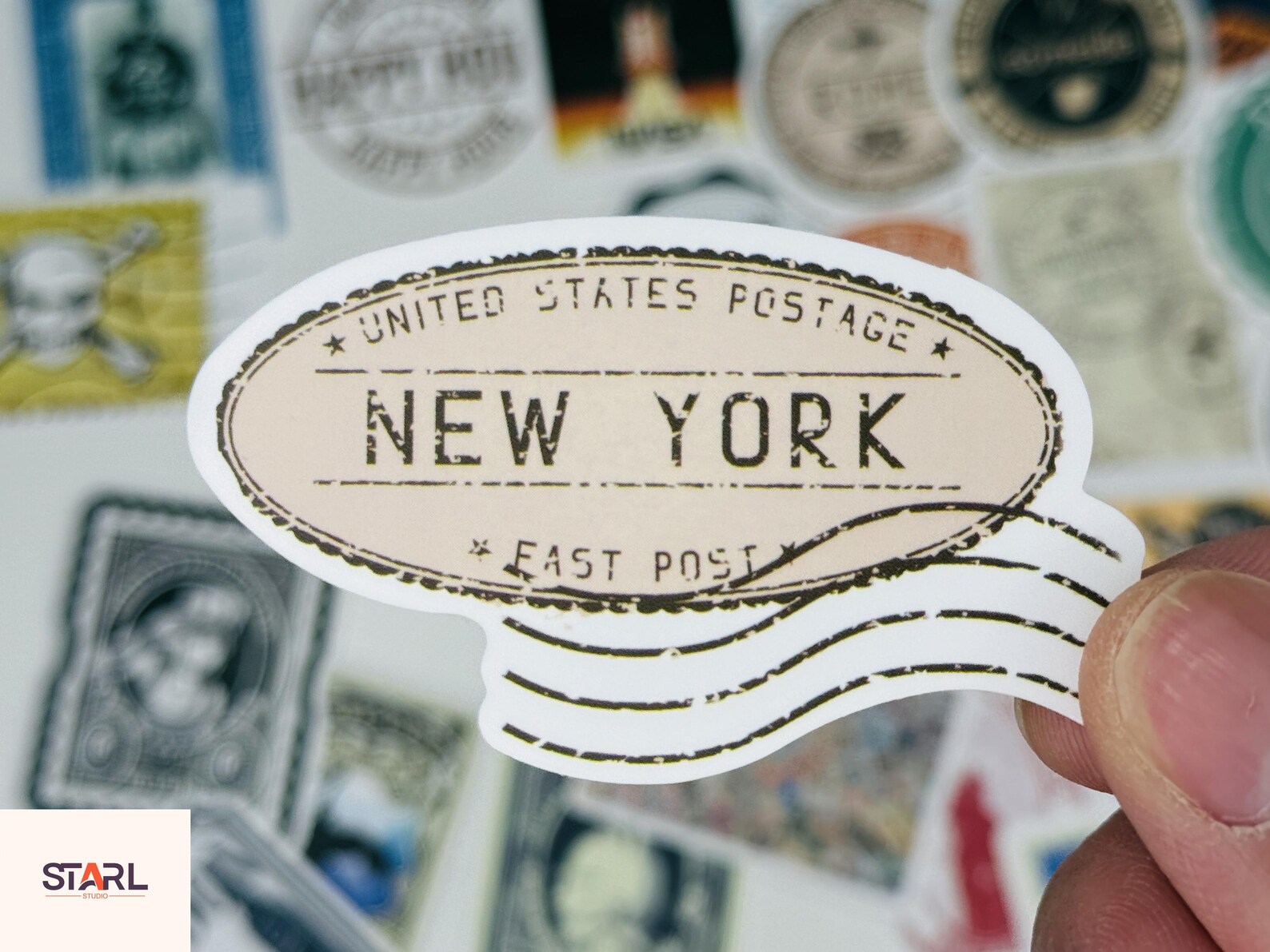 Stamps Themed Stickers: Waterproof Vinyl Decals for Laptop, Hydro Flask ...