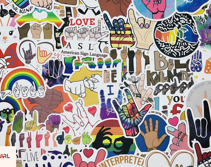 Girls Long Sleeve Swim Shirt And Tankini 50 Pcs ASL Stickers Pack ...