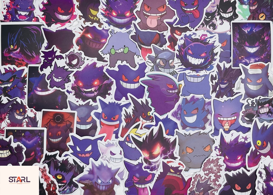 Gengar Pokemon Themed Stickers, Vinyl Stickers, 10-50 Pcs Random Pack ...