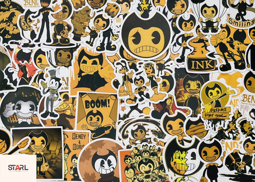 Bendy Stickers, Creepy Cartoon Stickers Pack, Waterproof Stickers for ...