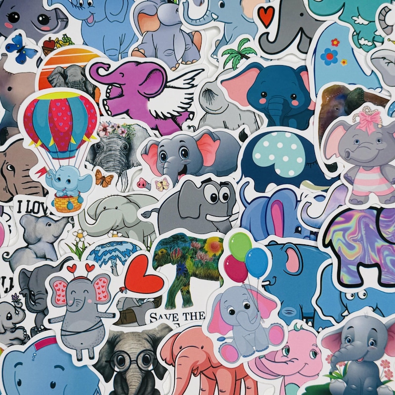 Elephant Labels - Etsy
